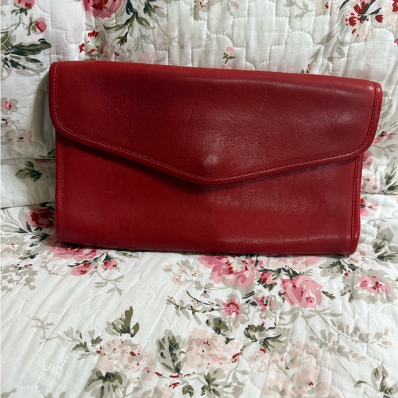 Coach | Bags | Vintage Coach Elegant Red Leather Clutch | Poshmark